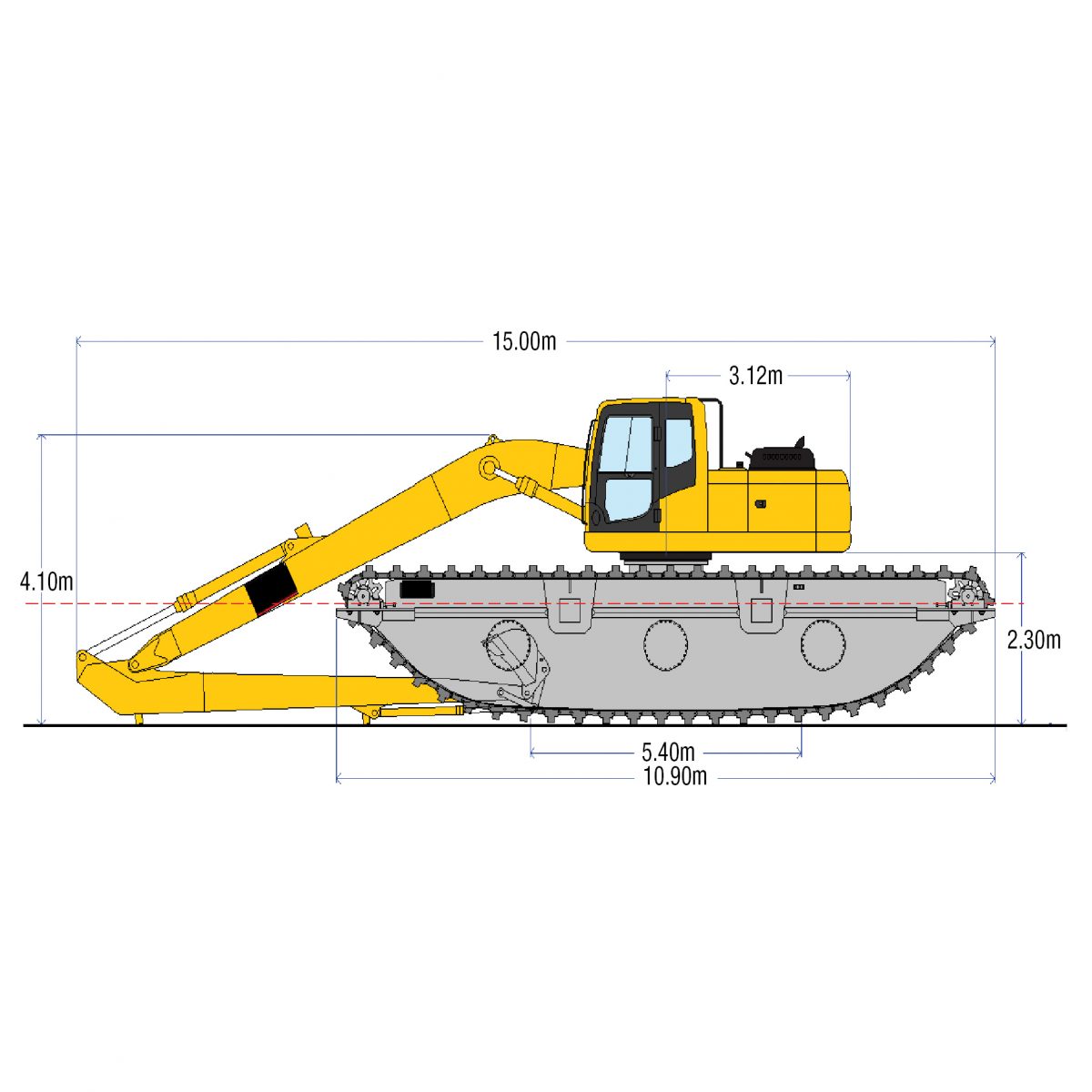 AM300 Amphibious Excavator - Ezyquip Hire