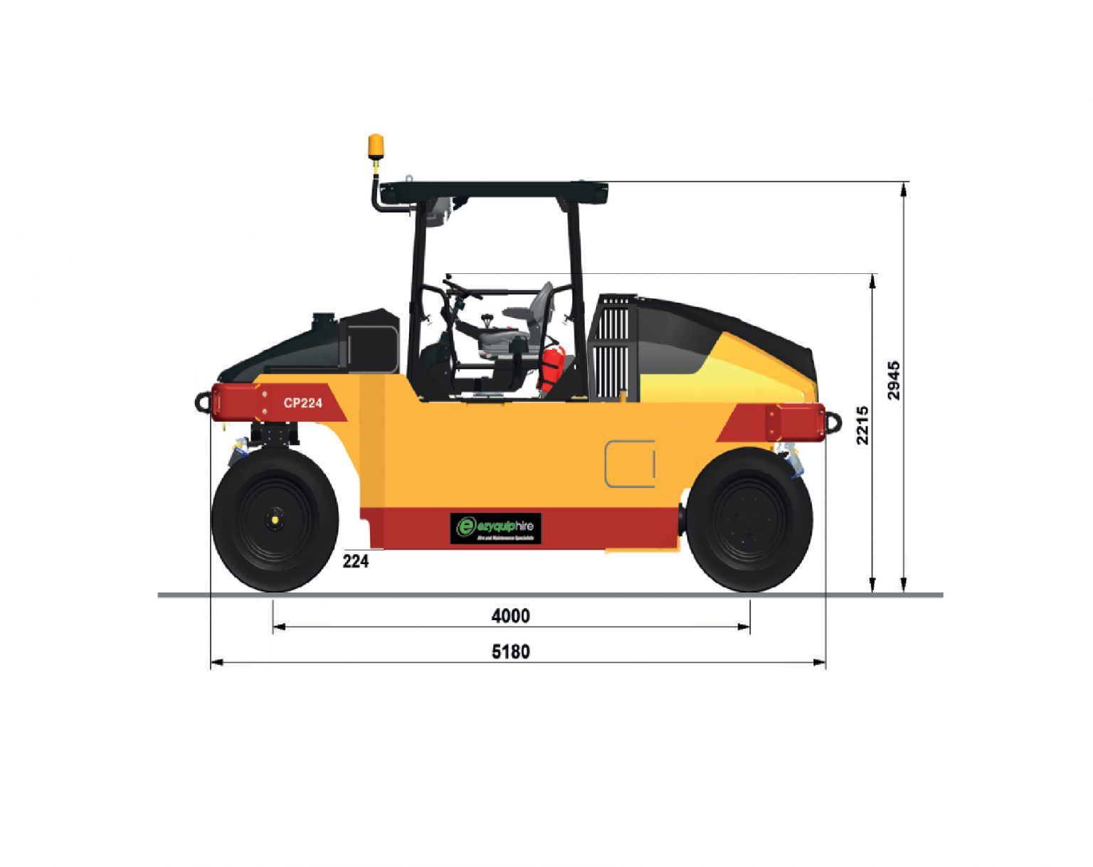 CP224W Pneumatic Roller - Ezyquip Hire